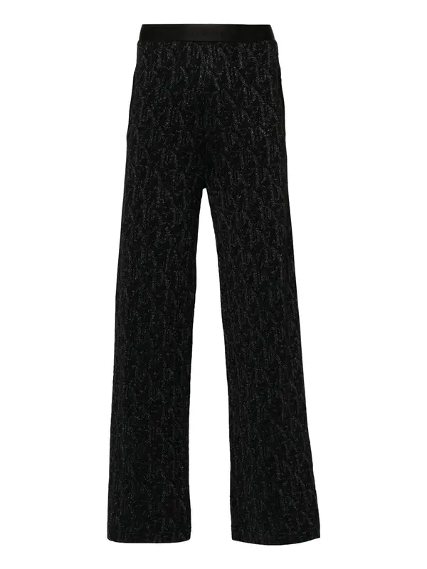 Palm Angels Monogram Jacquard Knitted Trousers - Black