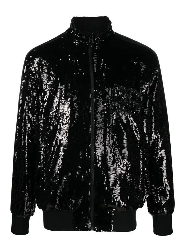 Dolce & Gabbana Sequinned Bomber Jacket - Black