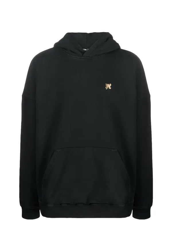 Palm Angels Foggy Logo-print Hoodie - Black