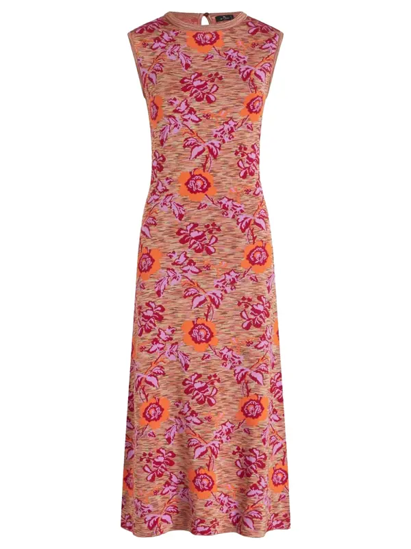 Etro Floral-jacquard Maxi Dress - Pink