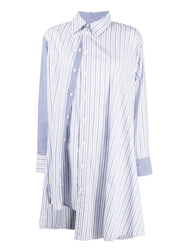Yohji Yamamoto Asymmetric Striped Shirt - White