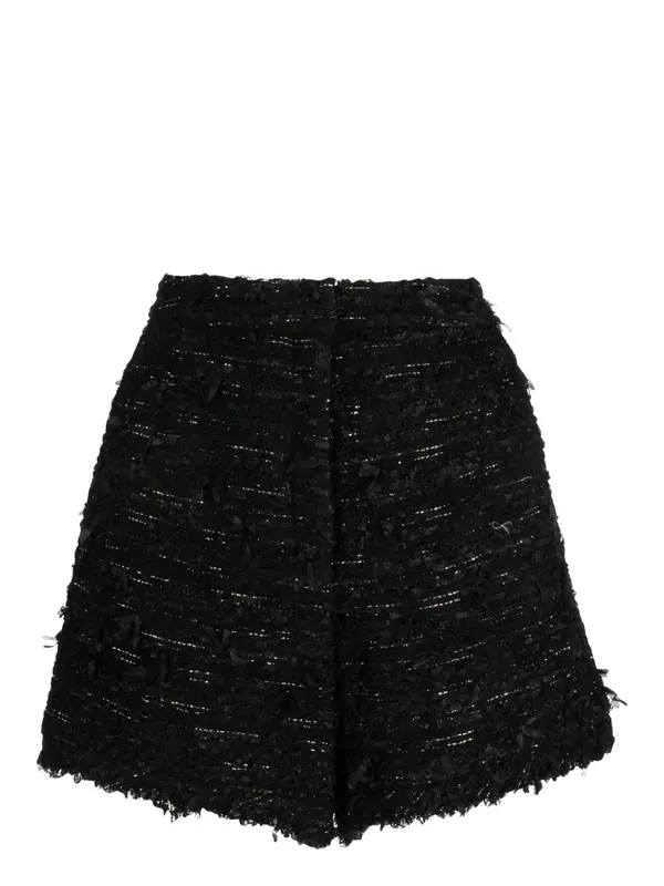 Shiatzy Chen Tweed High-waist Shorts - Black