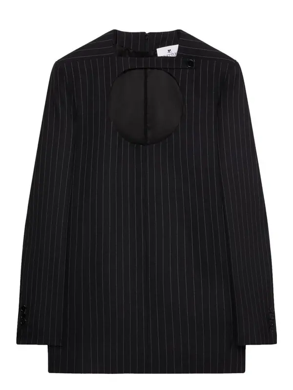COURREGES Pinstripe Cut-out Blazer - Black