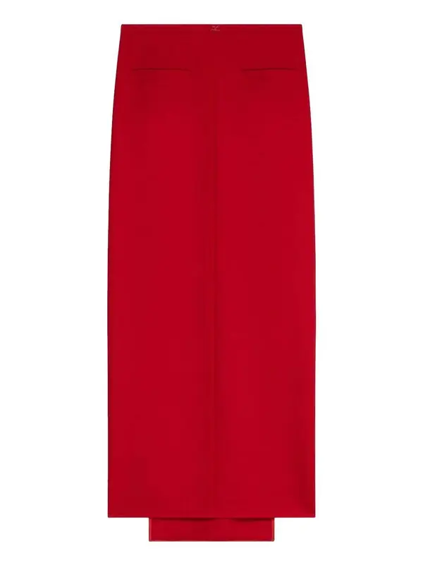 COURREGES Heritage Virgin Wool Maxi Skirt - Red