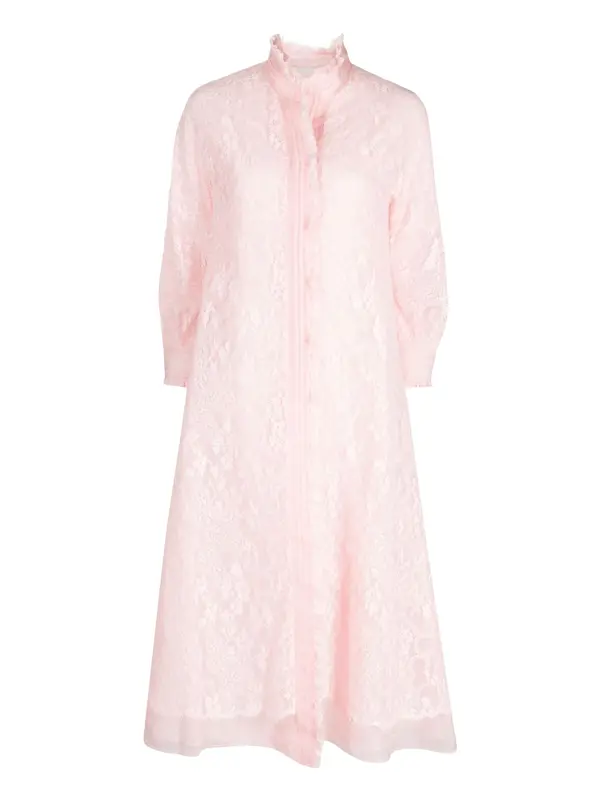 Shiatzy Chen Lace Pleated Single-breasted Coat - Pink
