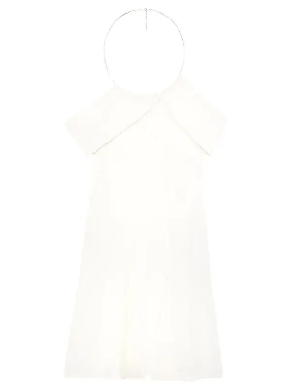COURREGES Ring-hardware Draped Minidress - White