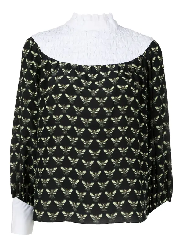 Isolda Ronnie Bee-print Blouse - Green