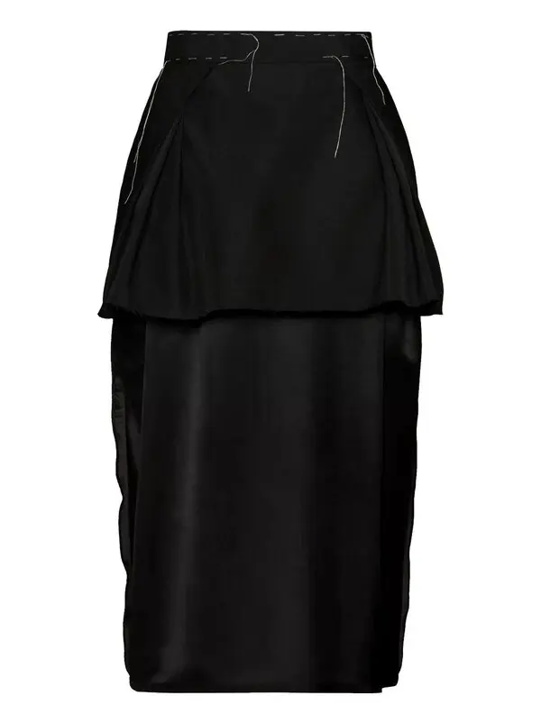 MAISON MARGIELA Layered Midi Skirt - Black