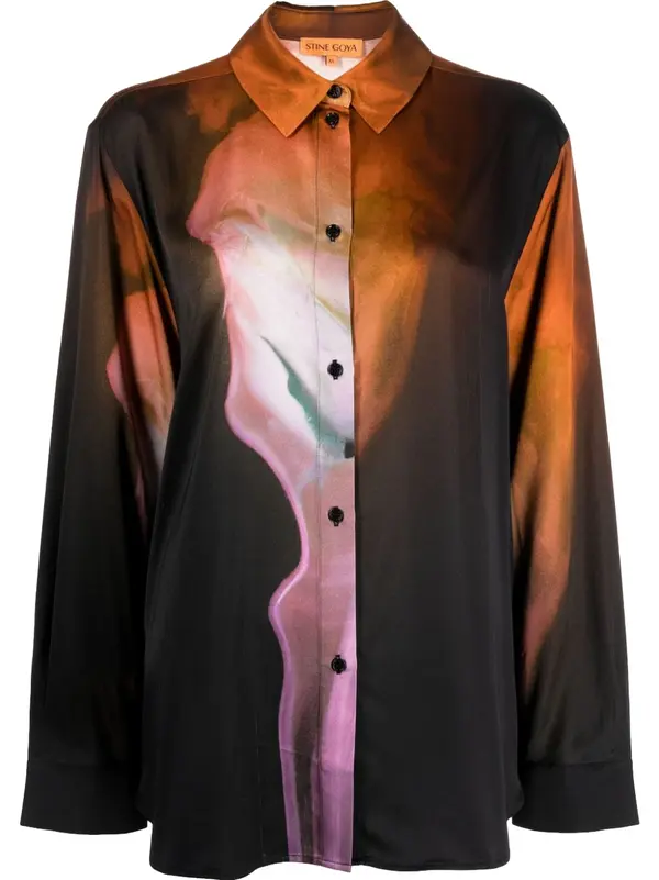 Stine Goya Sophia Abstract Print Shirt - Brown