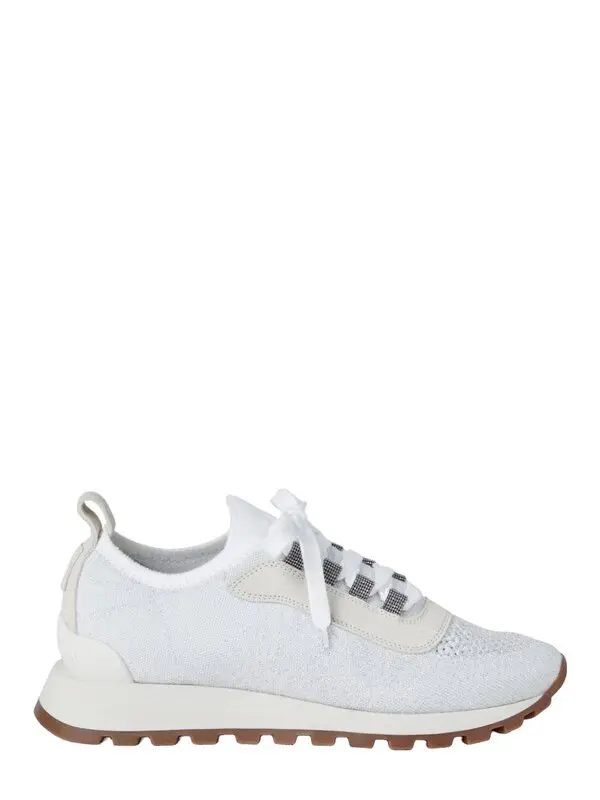 Brunello Cucinelli Knitted Low-top Sneakers - White