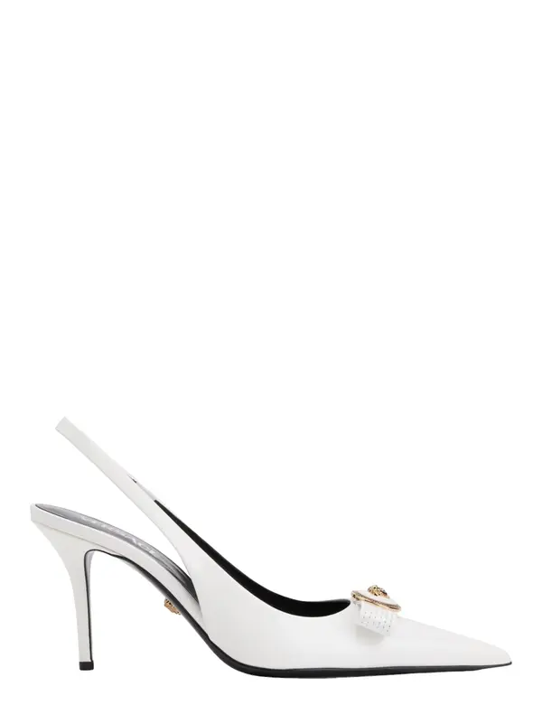 Versace Medusa '95 85mm Leather Pumps - White