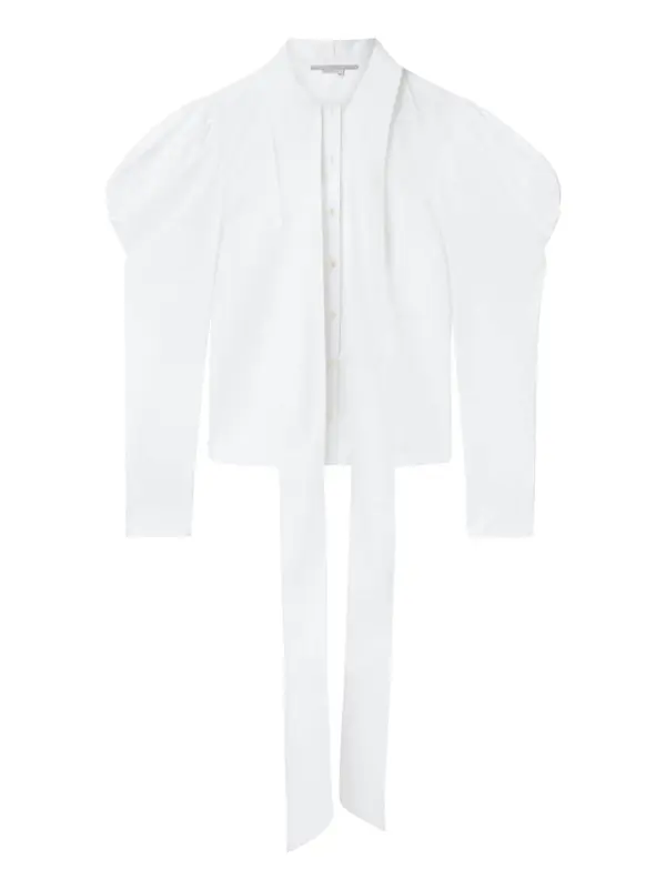 Stella McCartney Pussy-bow Puff-sleeve Shirt - White