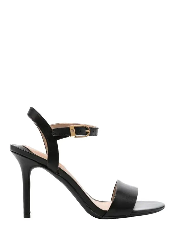 Ralph Lauren Gwen 100mm Leather Sandals - Black
