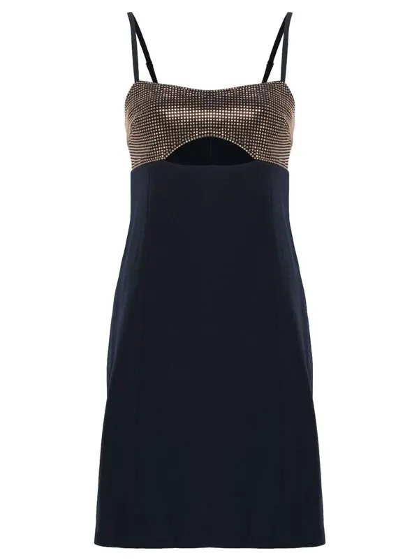 Michael Kors Rhinestoned Cut-out Mini Dress - Black