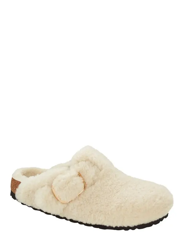 BIRKENSTOCK Boston Shearling Big-buckle Clogs - Shearling,teddy Eggshell