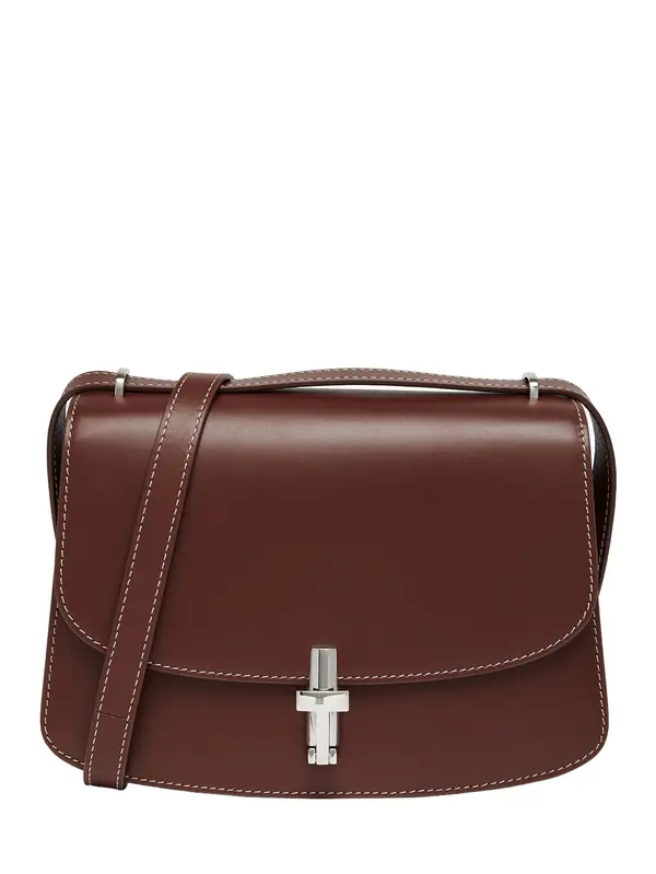 THE ROW Leather Shoulder Bag - Burgundy