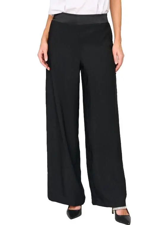 GIBSONLOOK Solstice Wide Leg Satin Pants - Black