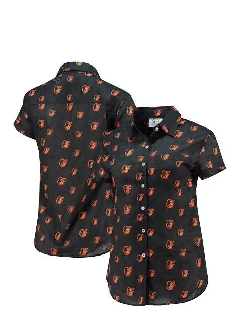FOCO Floral Button-up Shirt - Black