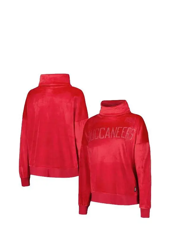 Dkny Tampa Bay Buccaneers Deliliah Rhinestone Funnel Neck Pullover - Red