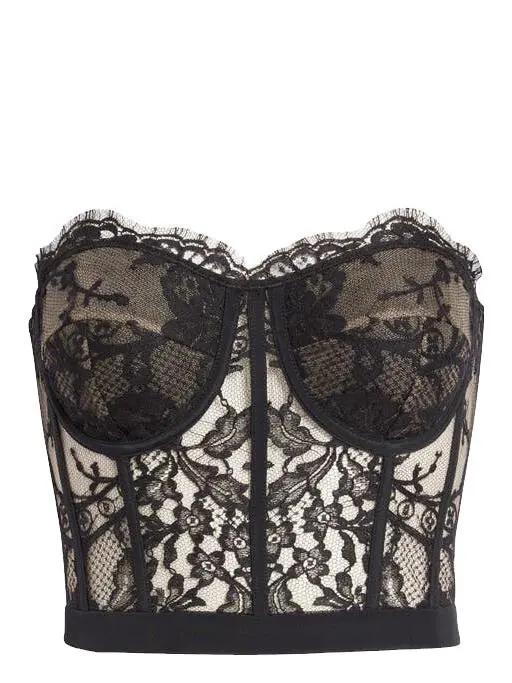 Alexander McQueen Semisheer Strapless Corset Top - 1000 Black