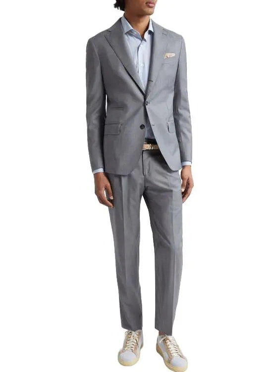 Eleventy Single Breasted Wool Suit - Med Grey