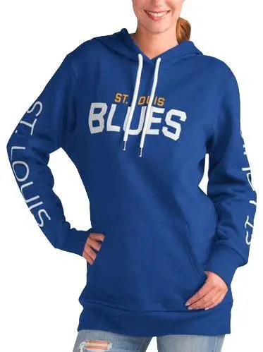 G-III 4HER BY CARL BANKS St. Louis Blues Overtime Pullover Hoodie - Blue