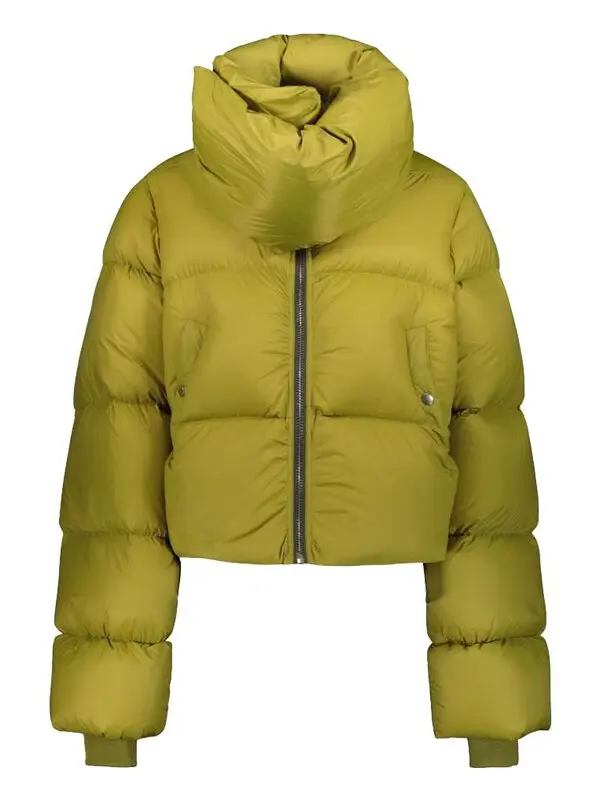Rick Owens Funnel Neck Down Jacket - Green