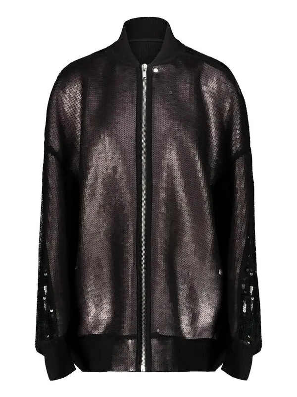 Rick Owens Jumbo Peter Fly Embroidered Bomber Jacket - Black