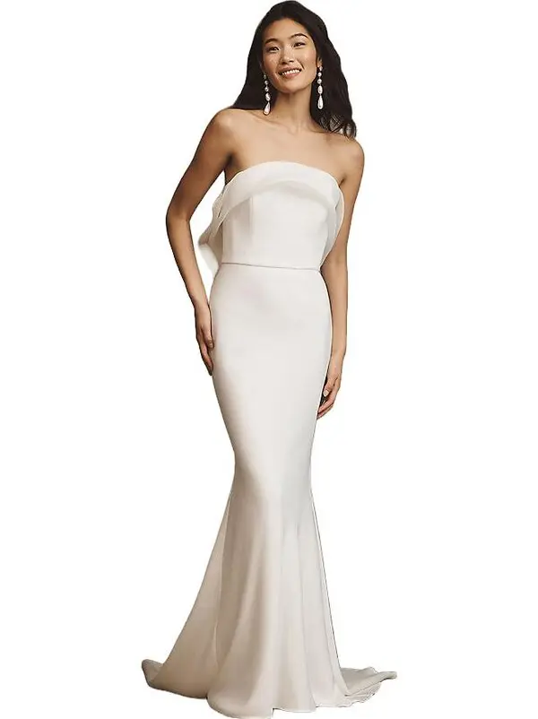BESA Diana Strapless Organza Gown - Ivory