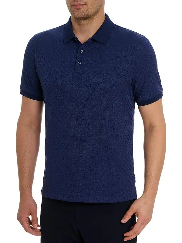 Robert Graham Elias Classic Fit Short Sleeve Polo Shirt - Navy