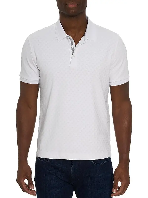 Robert Graham Elias Classic Fit Short Sleeve Polo Shirt - White