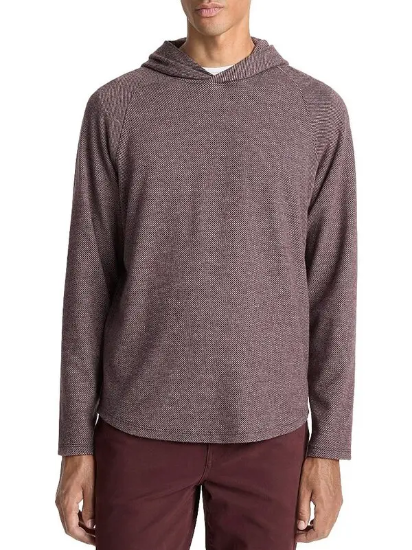 Vince Broken Twill Pullover Hoodie - Port/heather Gray