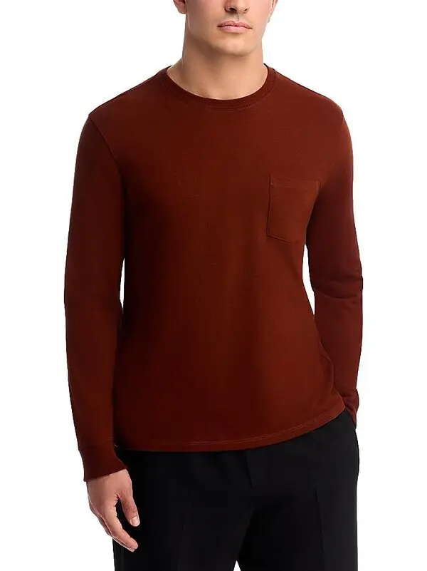 Vince Long Sleeve Crewneck Pocket Tee - Copperhead