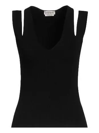 Alexander McQueen Sleeveless Ribbed Knit Top - Black
