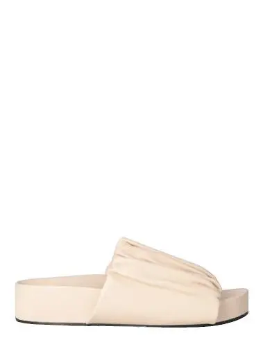 JIL SANDER Leather Wedge Slide Sandals - Pink