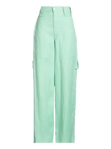 Stella McCartney Straight Leg Viscose Linen Pants - Green