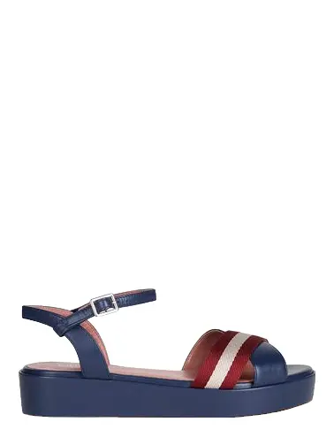 Bally Soft Leather And Textile Fiber Sandals - Navy