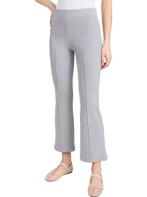 Donni. Rib Kick Flare Trousers - Heather Grey