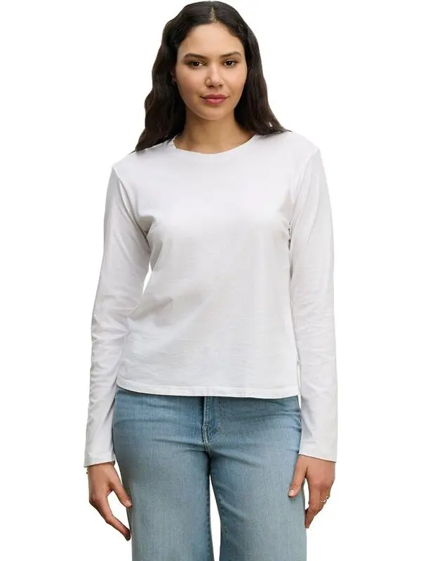 Velvet By Graham & Spencer Vicente Long Sleeve Tee - White