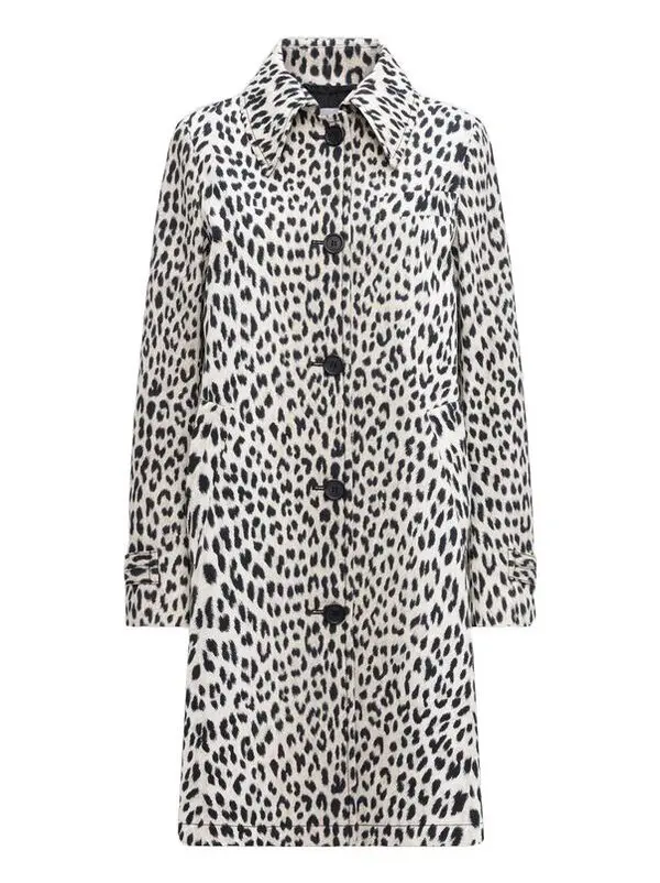 CALLAS MILANO Alaine Animal Print Car Coat - Brown / Neutral