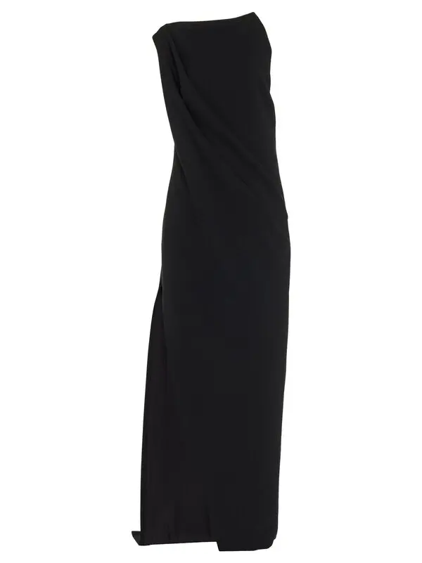 Brandon Maxwell The Alina Double-wool Crepe Maxi Dress - Black