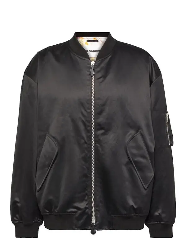 JIL SANDER Cotton Blouson Bomber Jacket - Black