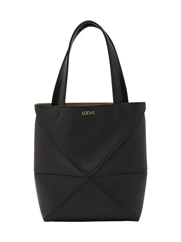 Loewe Puzzle Fold Mini Tote Bag - Black