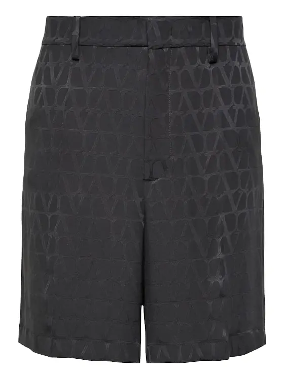 Valentino Garavani Toile Iconographe Silk Shorts - Black