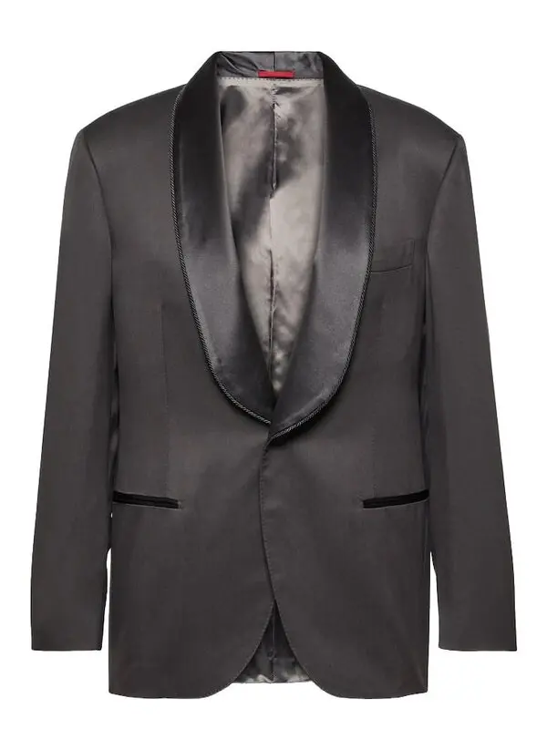 Brunello Cucinelli Single-breasted Silk Tuxedo Jacket - Black