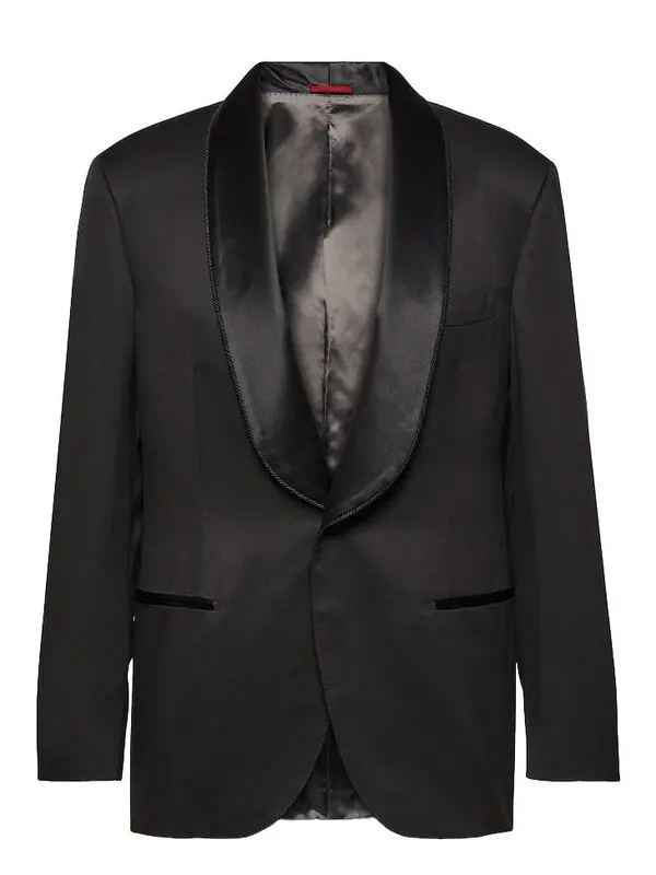 Brunello Cucinelli Single-breasted Silk Tuxedo Jacket - Black