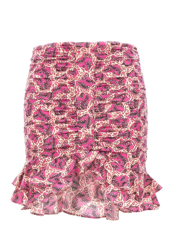 Isabel Marant Milendi' Floral Print Skirt - Fuchsia
