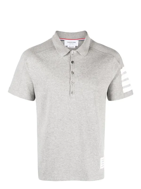Thom Browne 4-bar Stripe Polo Shirt - Grey