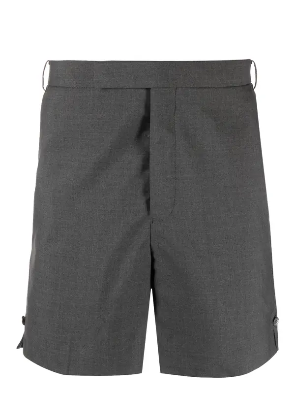 Thom Browne Concealed-fastening Wool Tailored Shorts - Grey