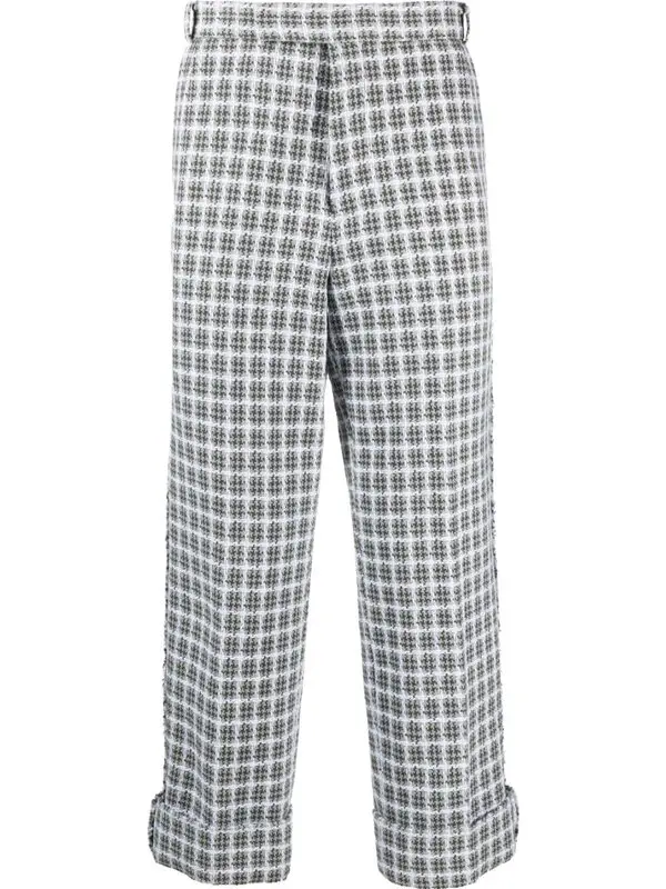 Thom Browne Checked Tailored Trousers - Grey